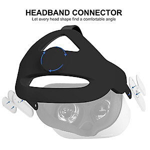 Eyglo Adjustable Head Strap for Oculus Quest 2 Elite Strap Replacement, Reduce Head Pressure and Enhanced Support, Comfortable Full Coverage(K6 Black)