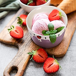 ZOOFOX Set of 6 Porcelain Ice Cream Cups, 6 oz Ice Cream Sundae Bowls for Hot or Cold Food, Mini Dessert Bowls for Sundae, Frozen Yogurt, Cupcake, Pudding, Creme Brulee, Lava Cake