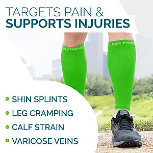 Calf Compression Sleeves for Men and Women - Leg Compression Sleeve - Footless Compression Socks for Runners, Shin Splints, Varicose Vein & Calf Pain Relief - Calf Brace for Running, Cycling, Travel