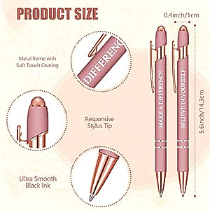 48 Pcs Christian Ballpoint Pens Inspirational Pens Bible Pens Novelty Pens Bulk Pens Metal Stylus Pens Motivational Pens for Women Teacher Office Black Ink (Rose Gold, Ladies Style)