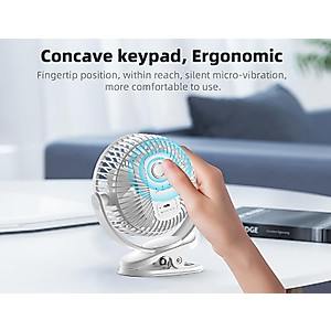 Desk Fan, Battery Powered Square Camping Fan, Portable Fan for Home Office, Travel Fan for Sleeping Fits in Suitcase, 20000mAh Blue Border Outdoor Fan, Transparent Fan Blade, 3 speeds, Timer.