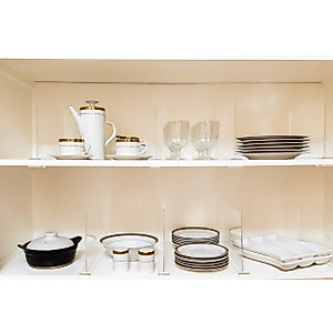 A & R 8 Pack Acrylic Shelf Dividers for Closet - Clear Shelf Organizer for Clothes - Adjustable Storage Separators in Bedroom and Office - Suitable for Wooden or Vertical Shelves