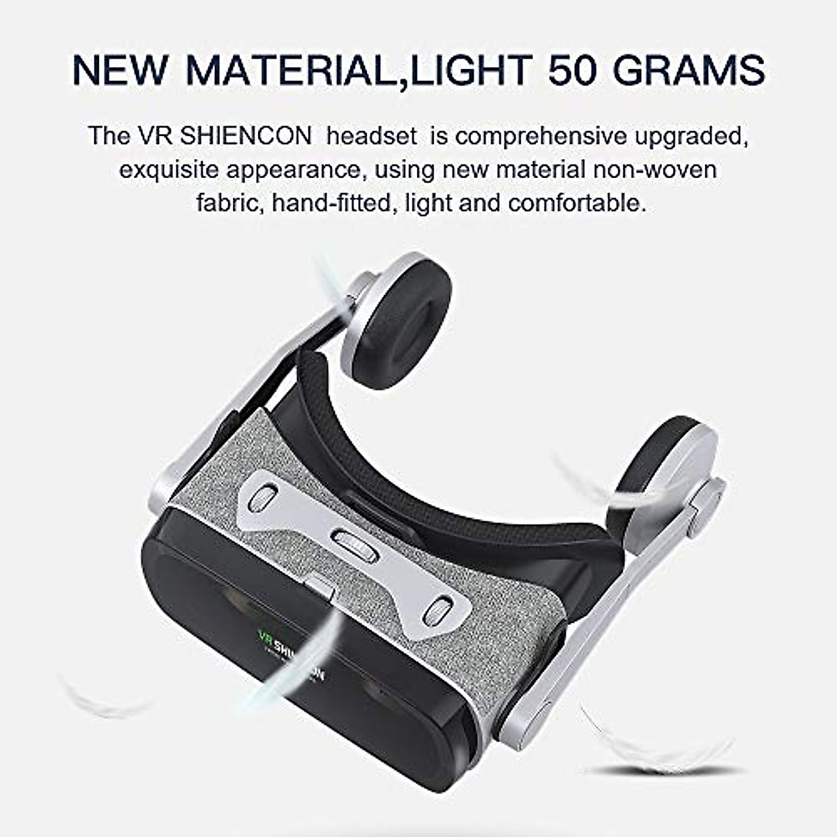 VR Headsets, Virtual Reality 3D Game Movie Goggles for iPhone & Android 4.7-6.1 inch Smartphone Adjustable Headphones VR Glasses with Controller