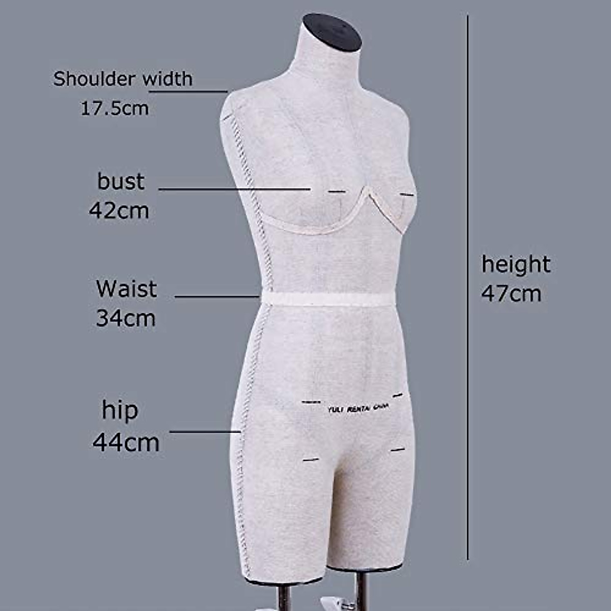 Tailors Dummy Mannequins Small Female Tailor Dummy, 1:2 Scale Dress Form Mannequin Dressmakers Manikins Adjustable Height Decoration Accessories Dressform Mannequin