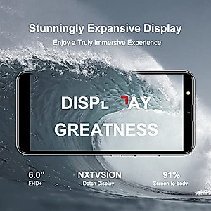 Xgody V40 Unlocked Cell Phones, 6.1 Inch 4G Smartphones, Android 10.0 OS with Free Dual SIM Quad Core, Dual 5MP Camera, 3000 mAh Battery, Face Unlocking (Black)