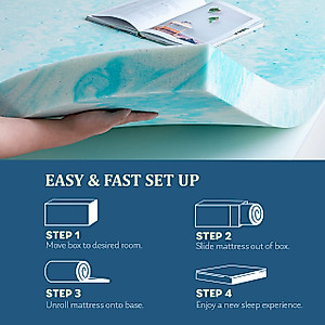 EGO Topper 4 Inch King Memory Foam Mattress Topper, Gel Foam Mattress Topper for Pressure Relief, Ventilated Design Bed Topper in a Box, CertiPUR-US Certified, 76"×80", Medium