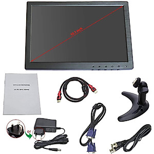WHOLEV 10.1 inch CCTV HDMI Monitor 1280X800 IPS Color Screen Home Security Monitor with AV/VGA/BNC/HDMI Input Built-in Speaker for Raspberry Pi