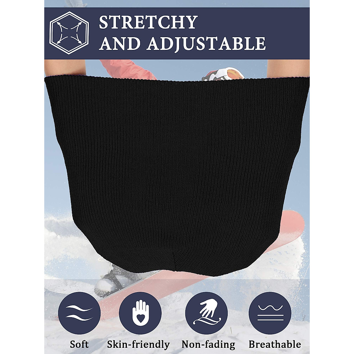 Geyoga 6 Pieces Warm Knitted Cuffed Beanie Hats Winter Cuff Skull Cap Men Women(Classic Colors)