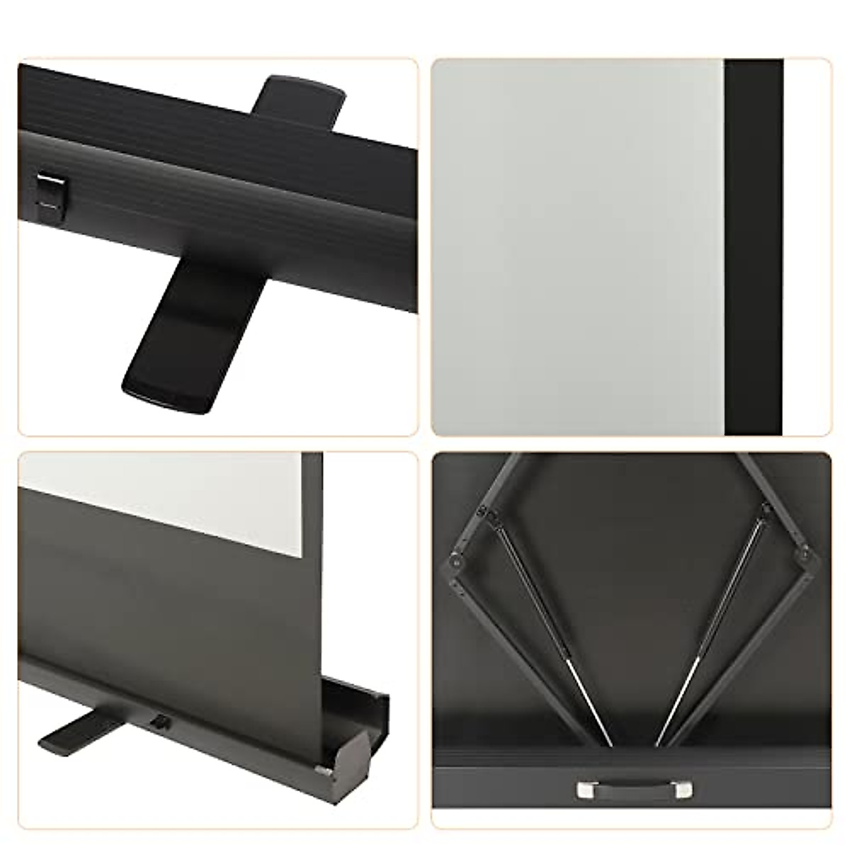 lesolar 84 Inch Manual Pull up Projector Screen 4:3 4K HD Floor Standing Projector Screens Portable and Retractable Video Projection Screen Movie Screens for Indoor Outdoor Home Hotel School Office