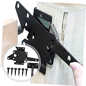 YARNOW Fence Door Hinge Outdoor Playpen Door Closer Hinge Hinges Outdoor Gate Hardware Gate Latches for Metal Heavy Duty Post Gate Closer Gate Hinges for Wooden Fences Heavy Duty Black