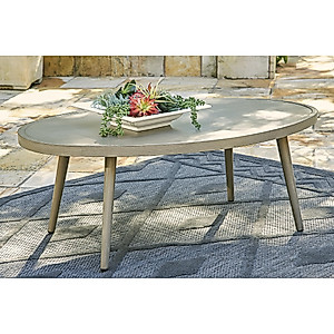 Signature Design by Ashley Swiss Valley Casual Outdoor Cocktail Table, Light Brown