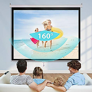 VIVOHOME 120 Inch Manual Pull Down Projector Screen, 1:1 HD Retractable Widescreen for Movie Home Theater Cinema Office Video Game