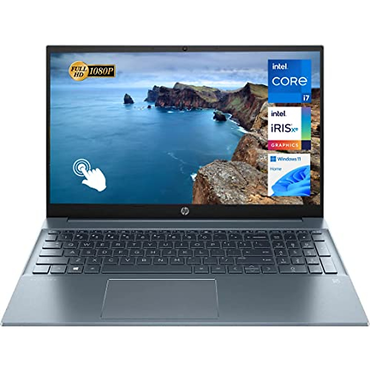 Newest HP Pavilion Laptop, 15.6" Full HD Touchscreen, Intel Core i7-1255U Processor, 64GB RAM, 2TB SSD, Backlit Keyboard, Wi-Fi 6, HDMI, Webcam, Windows 11 Home, Blue