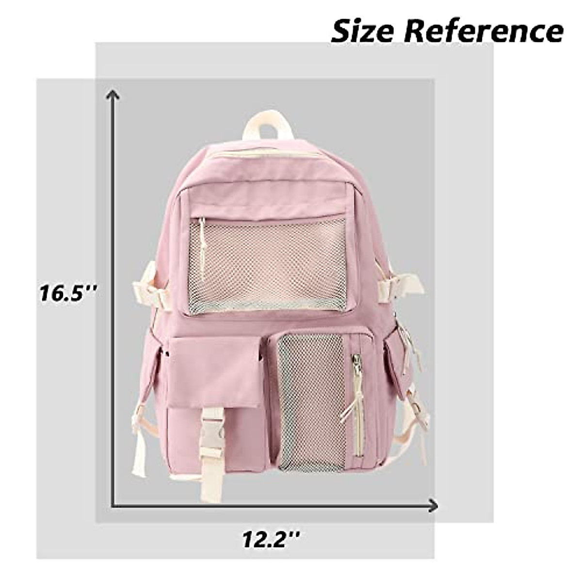 Freie Liebe Cute Kawaii Backpack for Girls School Kids Bookbag with Pin and Accessories