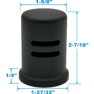 Dishwasher Air Gap Cover Black only, Skirted, Replacement Black air gap dishwasher,Solid Brass,Matte Black Finish