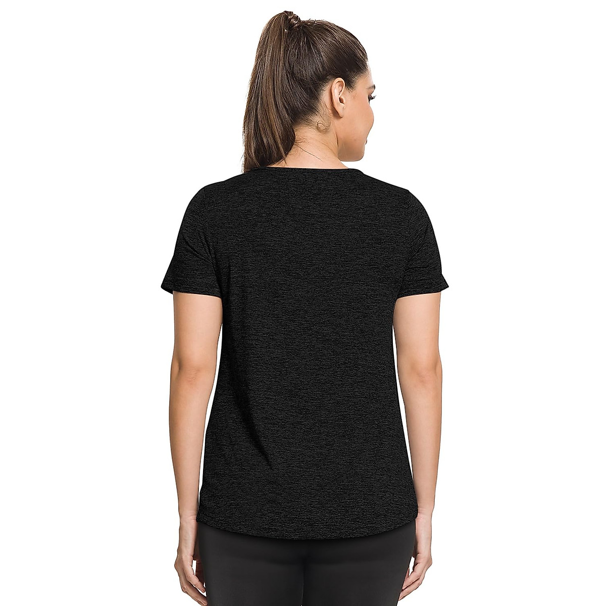 MISS FORTUNE Women's Workout Tops Short Sleeve Spring Shirts for Women Cute Casual Yoga Athletic & Work Loose Fit Summer Top D-black