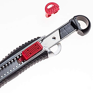 Kutir Retractable Box Cutter Utility Knife - Easy Self Loading Zinc-Alloy Heavy Duty Carpet, Rope, Cardboard Comfortable Handle Knive, 4 Sharp Rust Proof Razor Snap-Off Blades Set - Metal Safety Lock