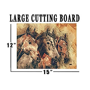 Horse Horse Art Glass Cutting Board Decorative Gift For Mom Design