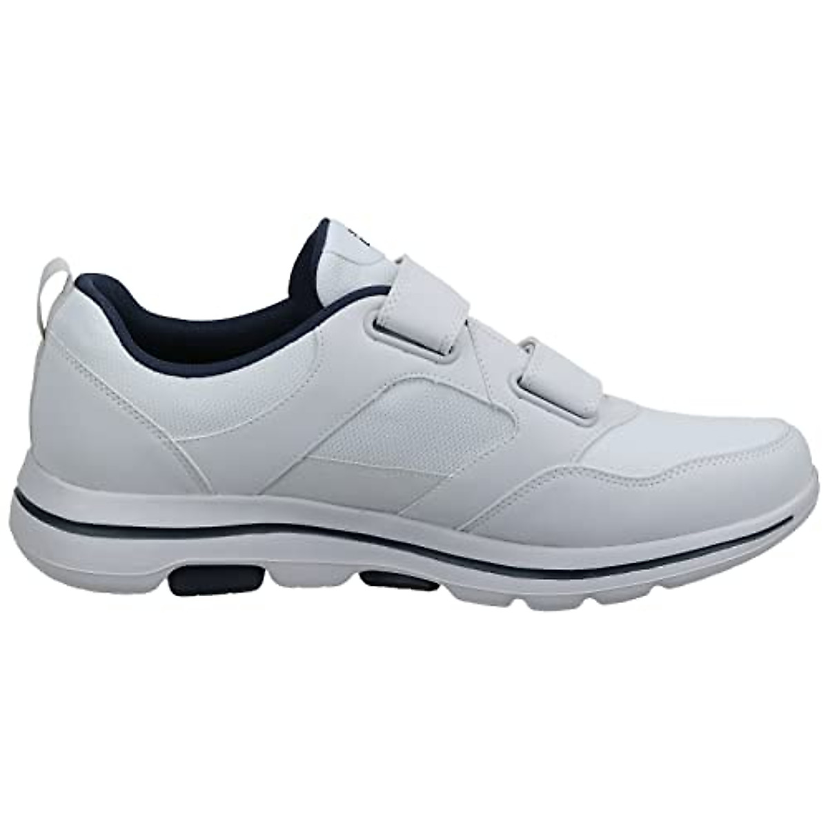 Skechers Men's Gowalk-Athletic Hook and Loop Walking Shoes | Two Strap Sneakers | Air-Cooled Foam, White/Navy, 13