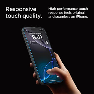 Spigen Tempered Glass Screen Protector [GlasTR EZ FIT] designed for iPhone 16 Pro [2 Pack]