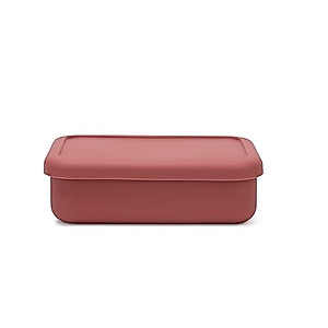 Silicone Bento Lunch Box - Leakproof, Microwave Safe, and Eco-Friendly - Available in Moody Blue, Dark Pink, and Purplish Red. (Purplish Red)