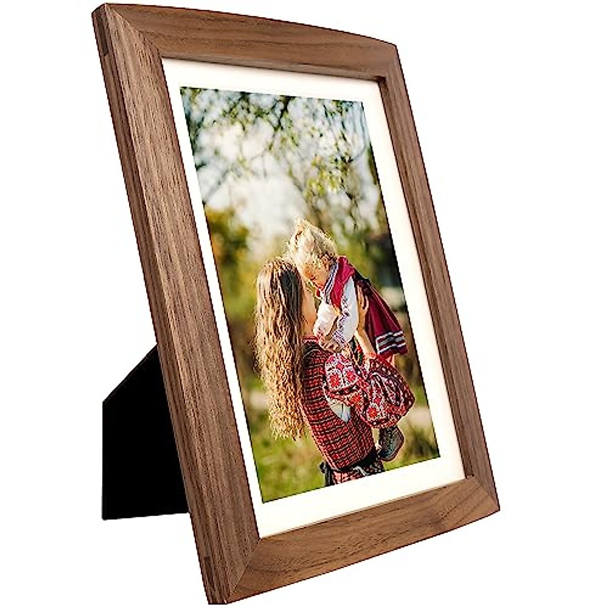 H-A 8x10 Picture Frames with Mat, Rustic Natural Wood Photo Frame for Tabletop (1 pcs)