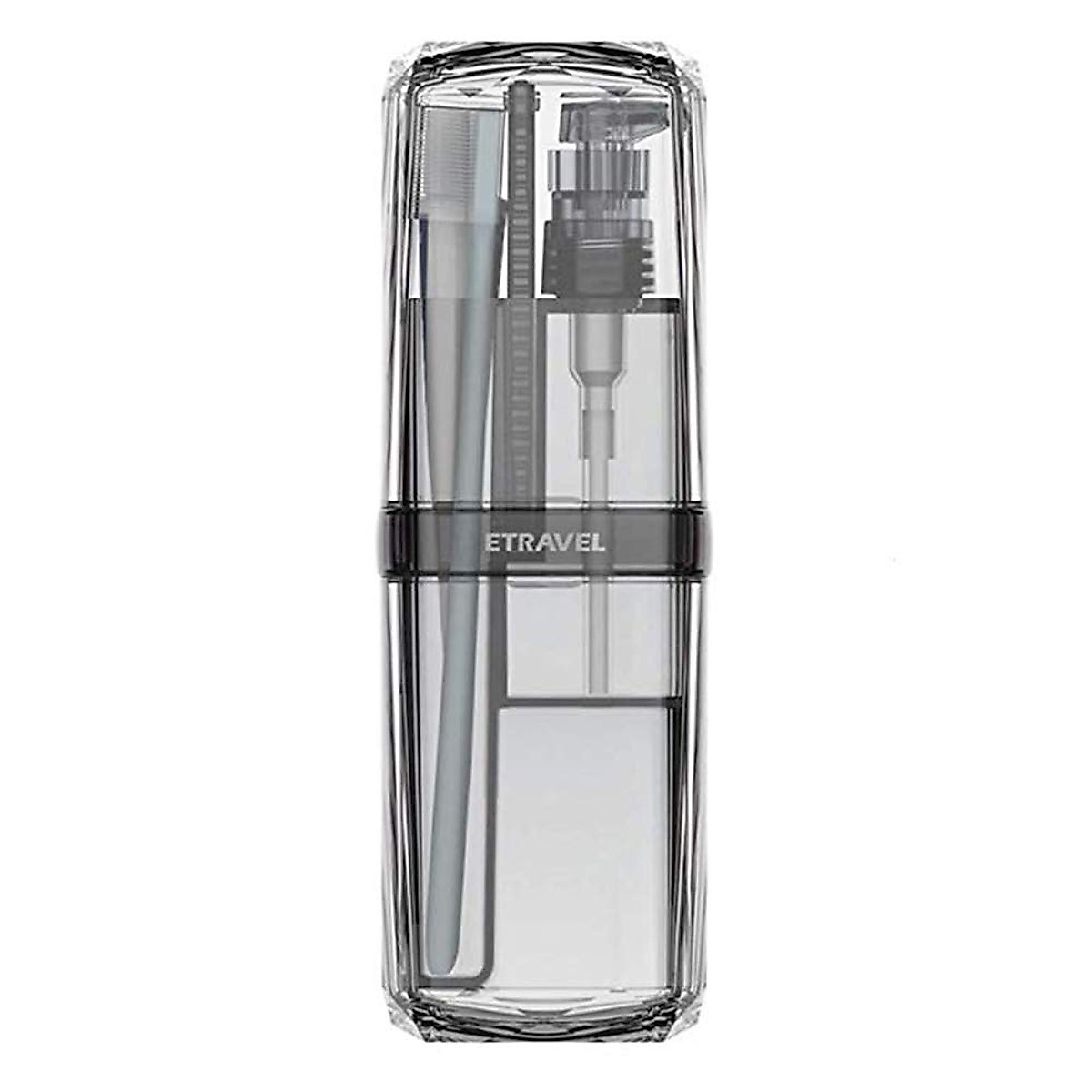 Portable Toothbrush Cup 8 in 1 Wash Set Storage Case, Toothbrush & Toothpaste Shower Gel Shampoo Comb Travel Kits Toiletry Sub (Gray)