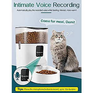 VavoPaw 7L Automatic Cat Feeder, WiFi Enabled Smart Food Dispenser for Cats, Dogs & Small Pets with APP Control, Programmable Timer, Voice Recorder and Portion Control Up to 10 Meals per Day, White