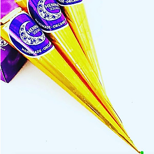 Temporary Tattoo India Painting Tattoo Paste Cone, 3 Tubes Brown Paste Cone Indian Body Art Painting Drawing (Brown, 3 Cones)