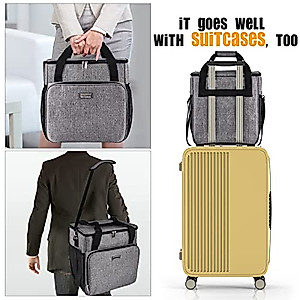 BAGLHER Coffee Maker Storage Bag,Waterproof Travel Carrying Organizer Case,Suitable for Kering Coffee Machines and Other Accessories,Dustproof Tote Bag with Shoulder Strap Grey