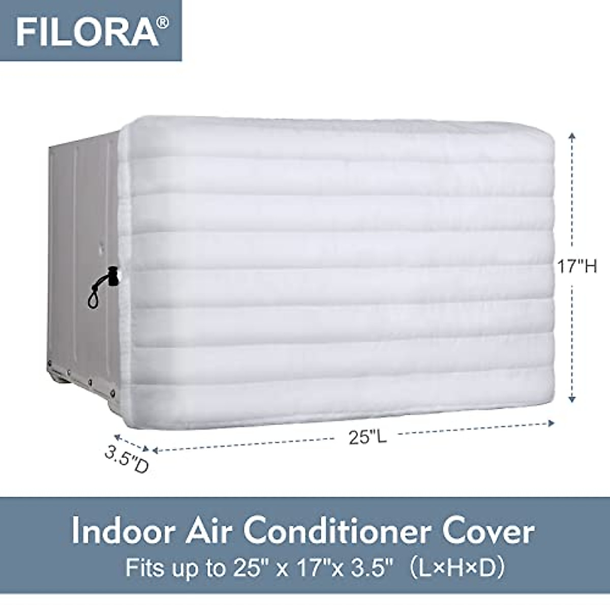 FILORA Indoor Window Air Conditioner Cover Window AC Units Covers for Inside 25 x 17 x 3.5 inches(L x H x D) White