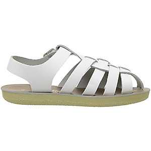 Salt Water Sandals by Hoy Shoe Baby-Girl's Sun-San Sailor Flat Sandal, White, 3 M US Infant