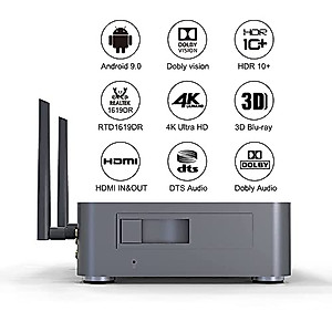 Zidoo Z10 Pro 4K Media Player, Realtek 1619DR 2G+32G 4K HDR Android 9.0 TV Box Supporting All HDR Technology, WiFi and Ethernet, NAS and PC, HDD Bay up to 14TB Set Top Box
