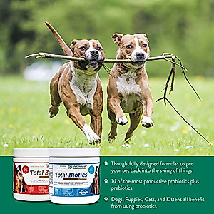 Twin Pack - Probiotics and Digestive Enzymes for dogs and cats one Total-Zymes and one Total-Biotics 8-Ounce