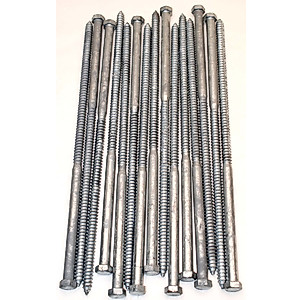 Lexar Industrial (15) Galvanized Hex Head 1/2 x 16 Lag Bolts Wood Screws