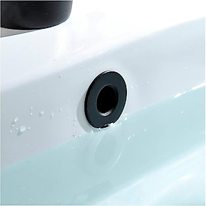 2Pcs Sink Overflow Ring Matte Black Bathroom Sink Basin Trim Overflow Cover Hole Insert Ring Caps Brass Kitchen Bath Sink Round Drain Cover Parts