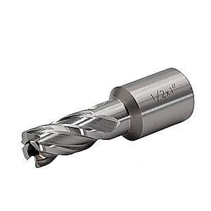 Annular Cutter JESTUOUS 3/4 Inch Weldon Shank 1/2 Cutting Diameter 1 Cutting Depth with Two-Flat HSS Kit for Magnetic Drill Press,1 Piece