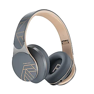 PowerLocus Bluetooth Headphones Over Ear, 40H Playtime with 4 EQ Modes, Wireless Headphones with Microphone, Hi-Fi Stereo Foldable Headset, FM Radio, Micro SD/TF, Deep Bass for Travel/PC/Cell Phones
