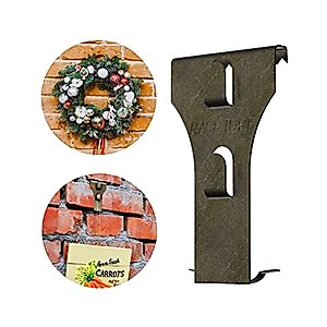 NACETURE Brick Hook Clips (4 Pack) Outdoor Brick Hangers Wall Clips for Hanging - Mounting to Brick Without Drilling, Heavy Duty Metal Hangers for Outside Home Decor, Fits 2-1/4 to 2-2/5 Inch