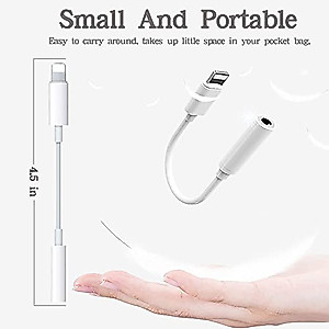 Apple MFi Certified 2 Pack Lightning to 3.5mm Headphone Aux Audio Jack Adapter, Aprolink iPhone Dongle Cable Earphones Headphones Converter Compatible with iPhone 12 12 Pro 11 11 Pro X XR XS Max 8 7