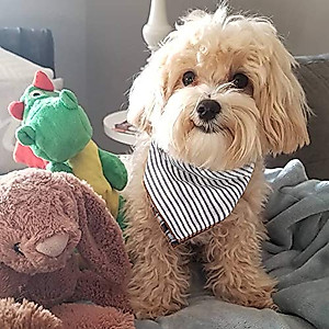 Remifa Dog Bandana - 6PCS Birthday Gift Washable Green Blue Red Christmas Dog Bandana Square Plaid Printing Bib Double Reversible Kerchief Scarf Adjustable Accessories for Small to Large Dog Puppy Cat