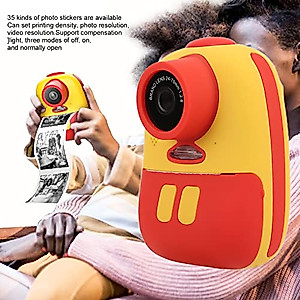 Shanrya Children Instant Print Camera, Kids Instant Print Camera Portable Cute Support Selfies for Above 3 Years Old