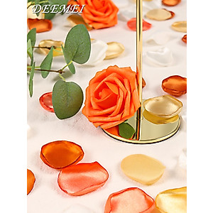 DEEMEI 400pcs Silk Rose Petals for Wedding Artificial Flower Petals Bulk for Basket Fall Wedding Aisle Runner Bridal Shower Table Decor(Orange)