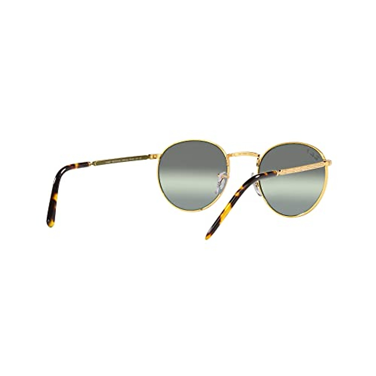Ray-Ban RB3637 New Round Sunglasses, Legend Gold/Polarized Clear Gradient Dark Green, 53 mm