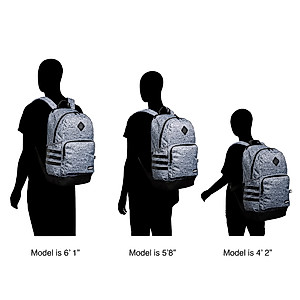 adidas Classic 3-Stripe Durable Backpack Student Athletic Sport Laptop Book Bag Discontinued, Bliss Lilac Purple/White/4.0, One Size