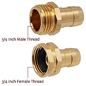 Lifynste Garden Hose Repair Connector with Clamps, Male and Female Garden Hose Fitting, 2 Set