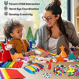 FUNZBO Arts and Crafts Supplies for Kids - Craft Art Supply Kit for Toddlers Age 4 5 6 7 8 9 - All in One D.I.Y. Crafting School Kindergarten Homeschool Supplies Arts Set Crafts for Kids