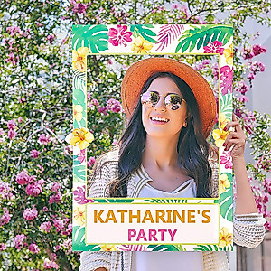 Moon Boat 2 in 1 Luau Photo Booth Props Frame Party Supplies: Hawaiian Tropical Tiki Birthday Baby Shower Bridal Shower Wedding Decorations (Assembly Needed)