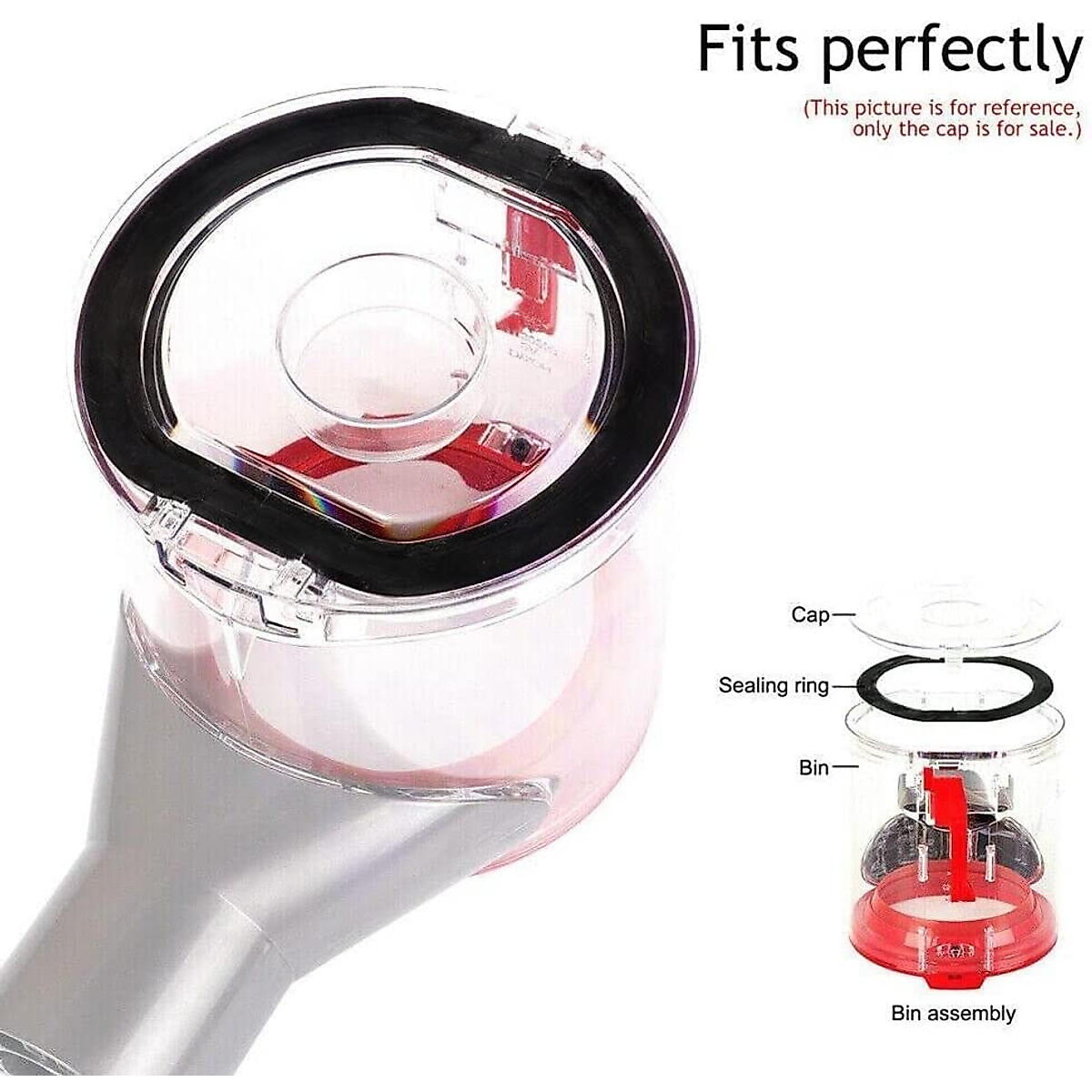 Bin Lid Cap for Dyson V7 V8 SV10 SV11 Vacuum Cleaner Replacement Cover with Sealing Ring