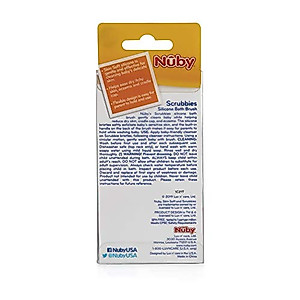 Nuby Scrubbies Silicone Bath Brush with Built-in Handle, 2 Count